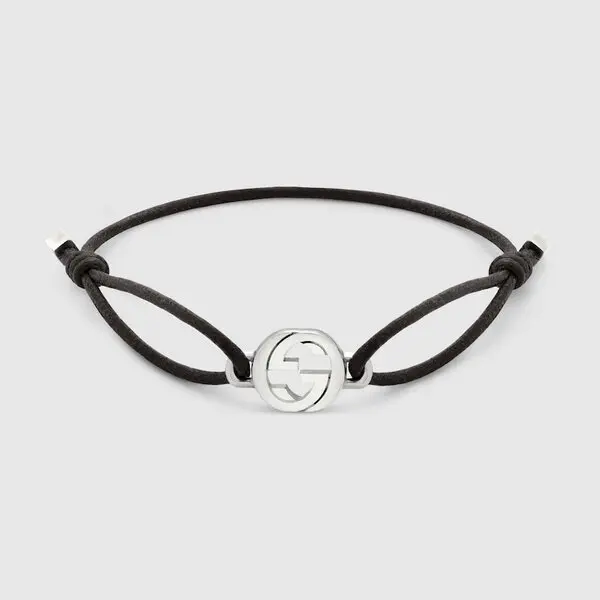 Gucci Interlocking G Cord Bracelet - Sterling Silver