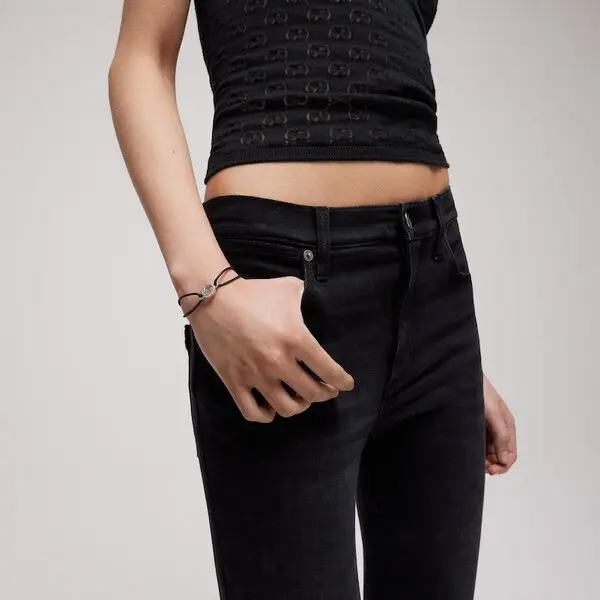 Gucci Interlocking G Cord Bracelet - Sterling Silver