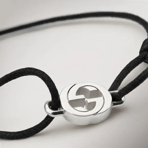 Gucci Interlocking G Cord Bracelet - Sterling Silver