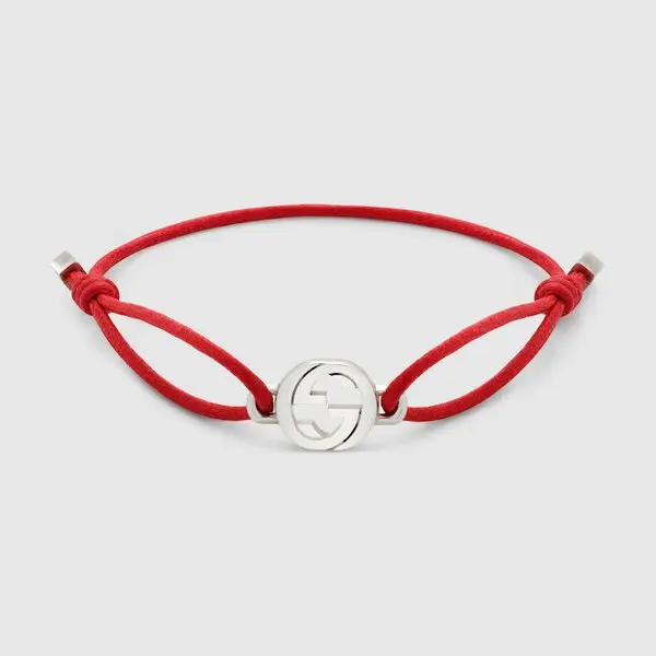 Gucci Interlocking G Cord Bracelet - Sterling Silver