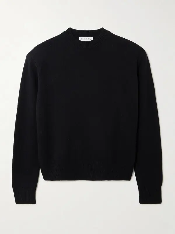 THE FRANKIE SHOP Rafaela Cropped Merino Wool And Cashmere-blend Sweater - Black