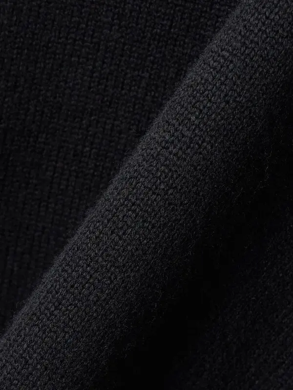 THE FRANKIE SHOP Rafaela Cropped Merino Wool And Cashmere-blend Sweater - Black