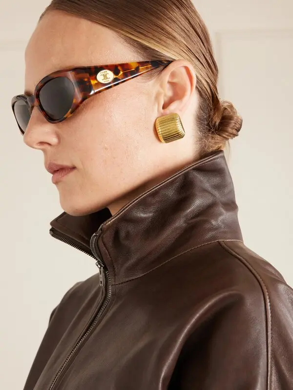 Celine Journey Round-frame Sunglasses - Tortoiseshell