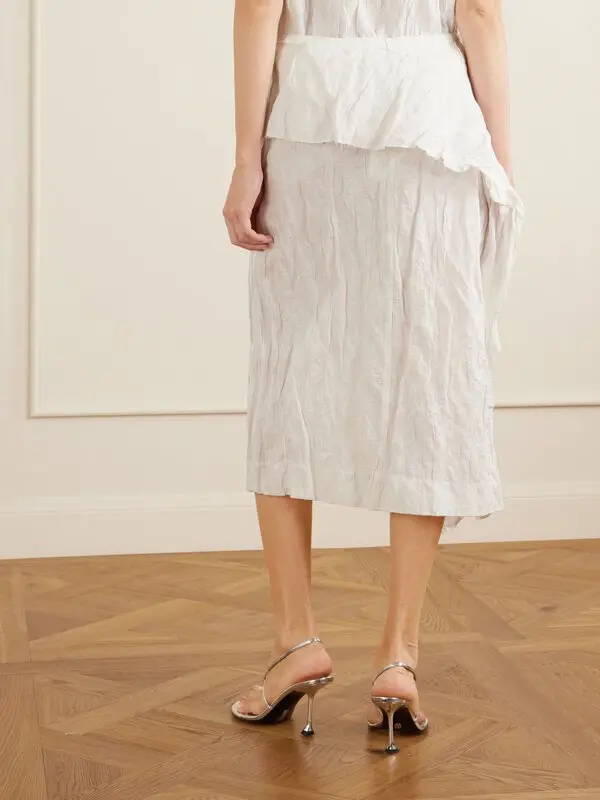 Proenza Schouler Crinkled-twill Midi Skirt - Neutrals