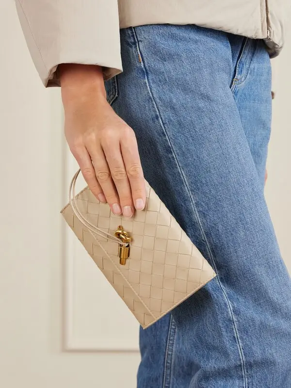 Bottega Veneta Andiamo Intrecciato Leather Pouch