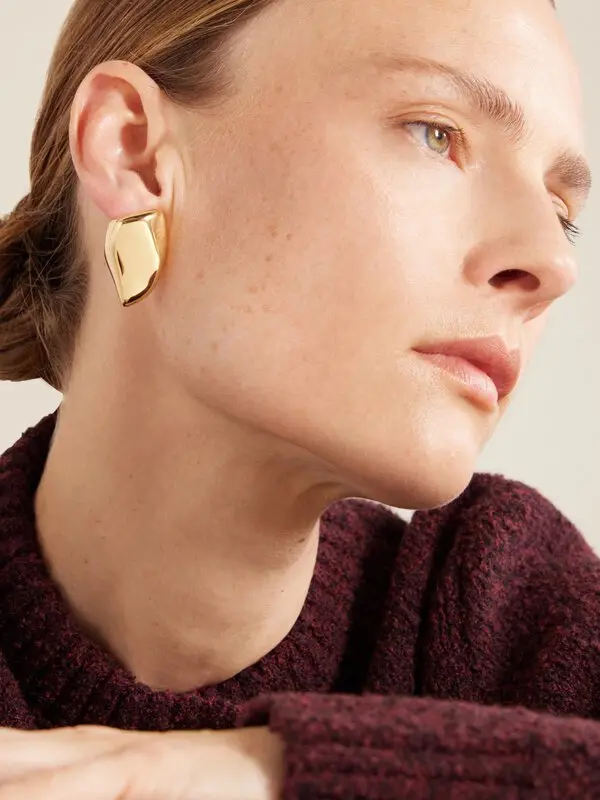 Bottega Veneta Prisma -plated Sterling Silver Earrings - Gold