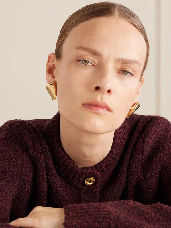 Bottega Veneta Prisma -plated Sterling Silver Earrings - Gold