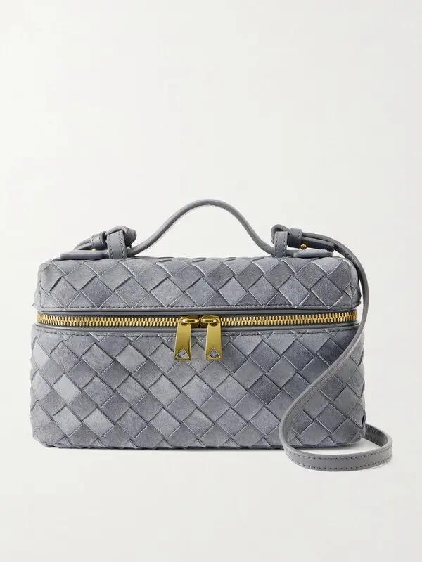 Bottega Veneta Bang Bang Intrecciato Suede Tote - Blue