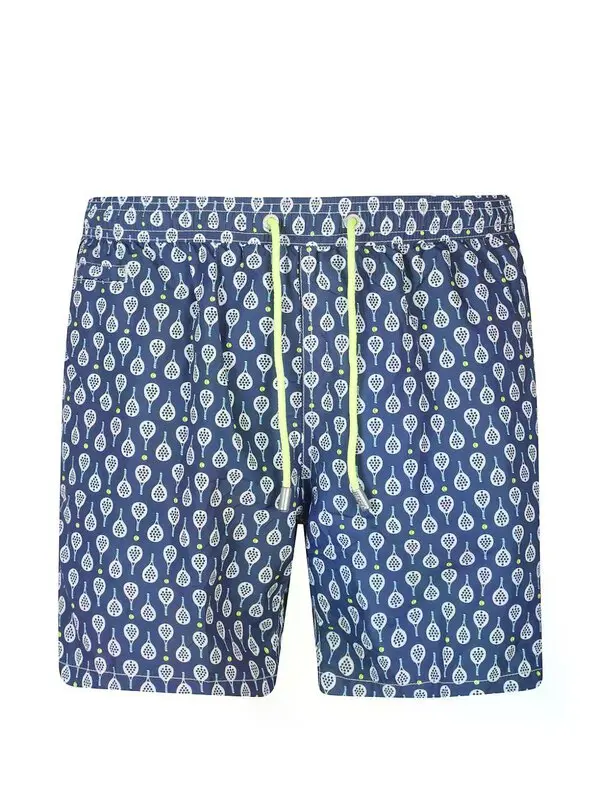 MC2 SAINT BARTH Patterned Drawstring Swim Shorts - Blue