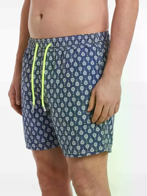 MC2 SAINT BARTH Patterned Drawstring Swim Shorts - Blue