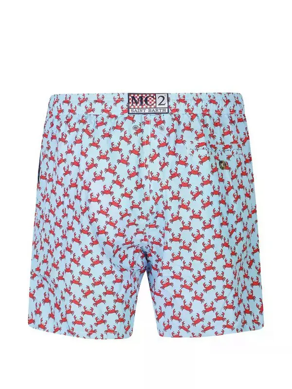 MC2 SAINT BARTH Crab Print Swim Shorts - Blue