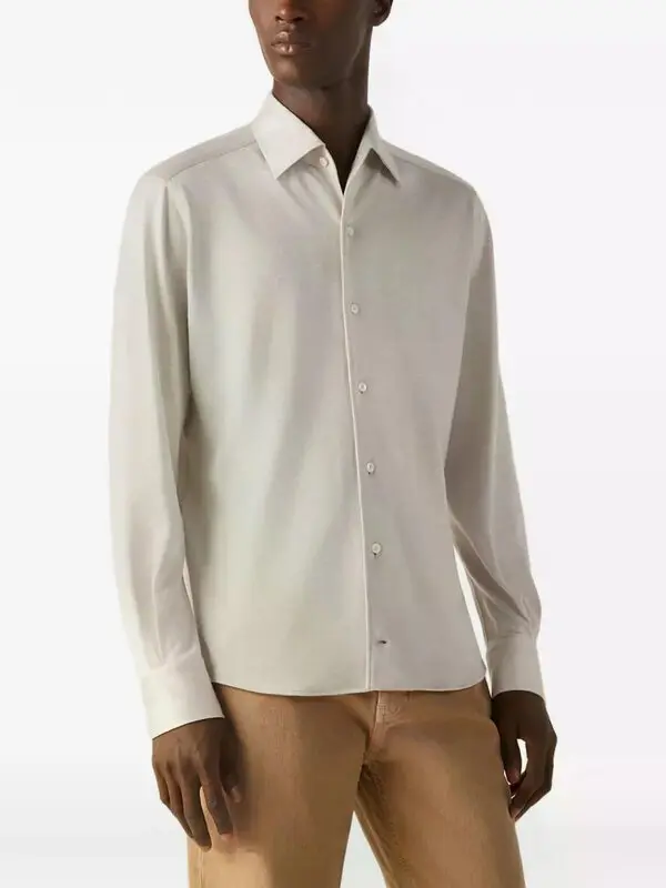 Zegna Silk Linen And Cotton Shirt - Neutrals