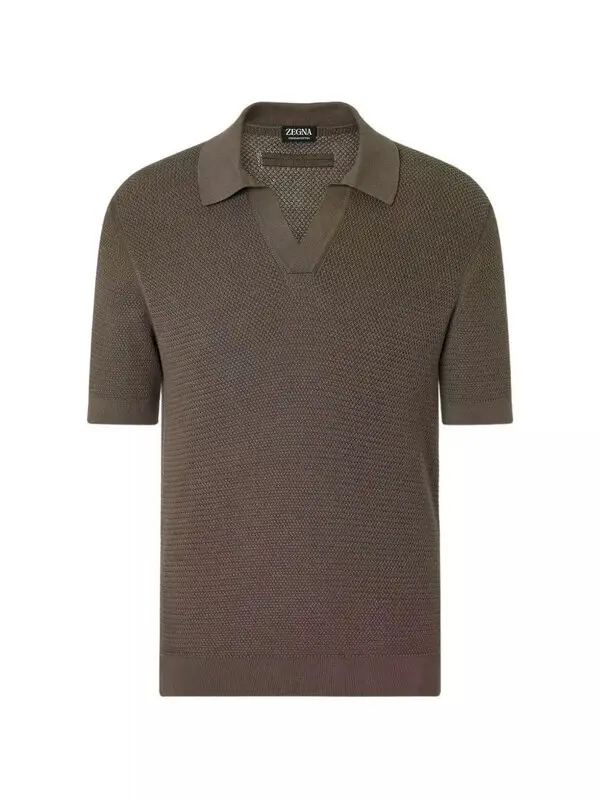 Zegna V-neck T-shirt - Brown