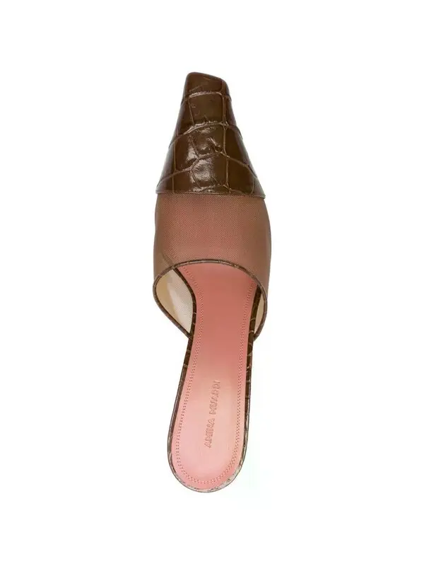Amina Muaddi Jamie Mesh Croc Mules