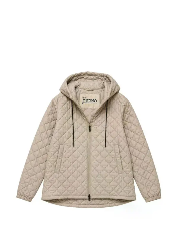 Herno Hooded Quilted Coat - Neutrals
