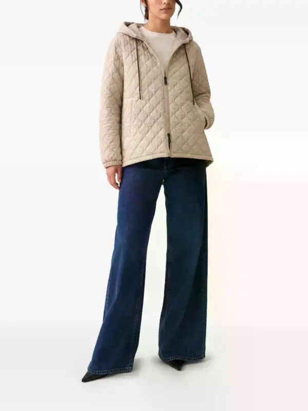 Herno Hooded Quilted Coat - Neutrals