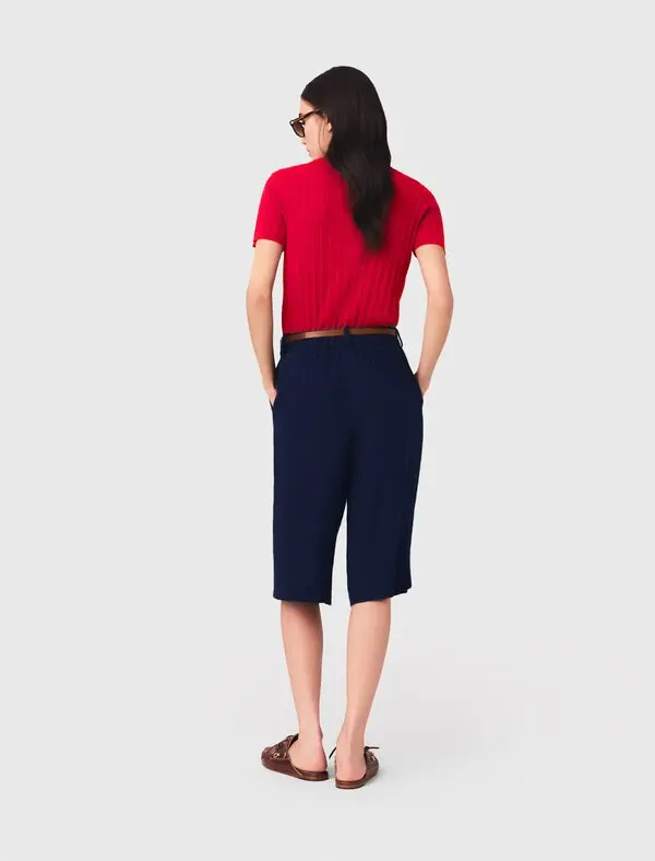 Maje Linen-blend Bermuda Shorts