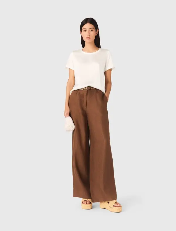 Maje Short-sleeved Silk Top