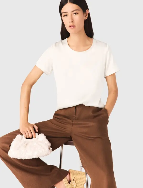 Maje Short-sleeved Silk Top