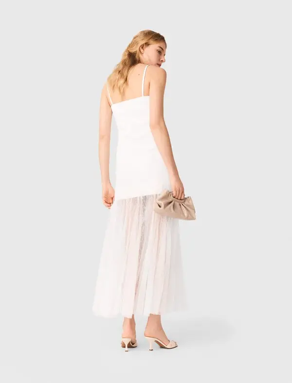 Maje Taffeta And Lace Dress