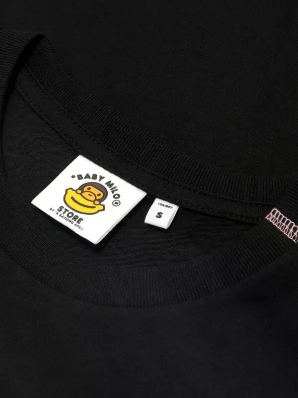 A BATHING APE Embroidered T-shirt - Black