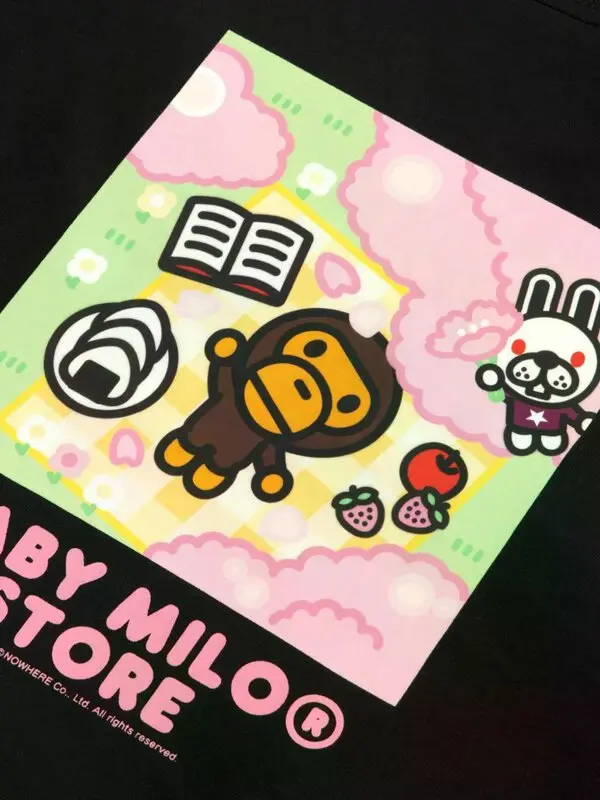 A BATHING APE Embroidered T-shirt - Black
