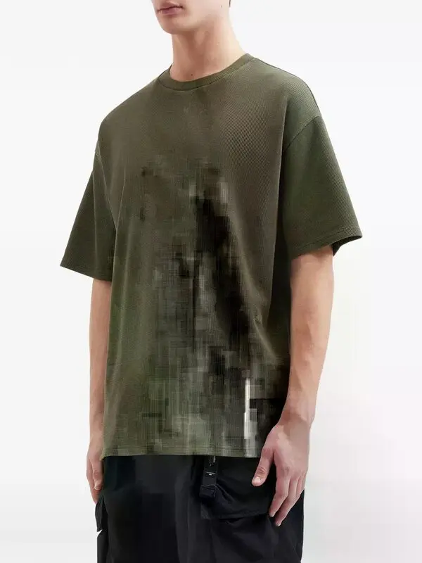 AFTERMATHS Waffle-texture T-shirt - Green