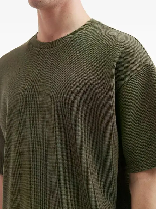 AFTERMATHS Waffle-texture T-shirt - Green