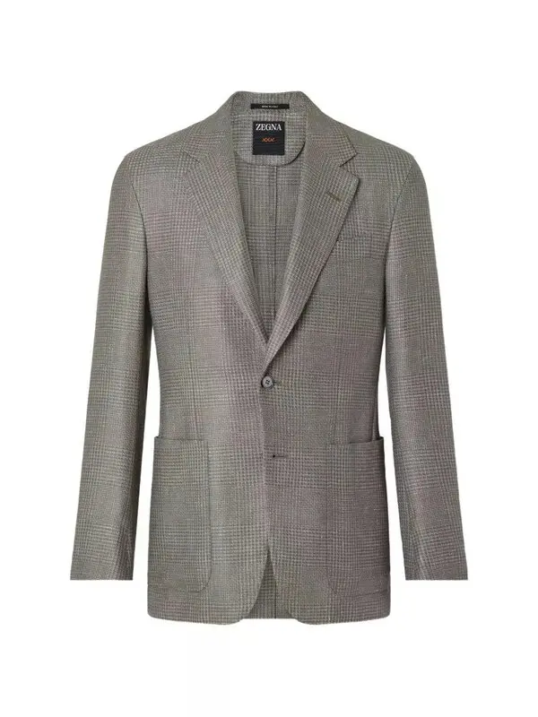 Zegna Patterned Notched Jacket - Grey