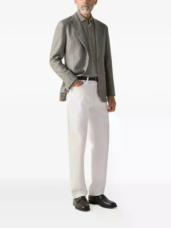 Zegna Patterned Notched Jacket - Grey