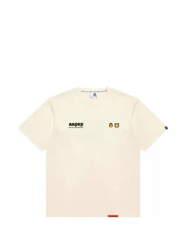 AAPE BY *A BATHING APE Logo-print T-shirt - Neutrals