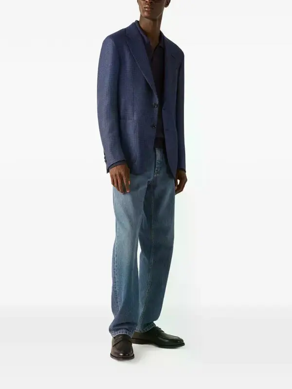 Zegna Checked Blazer - Blue