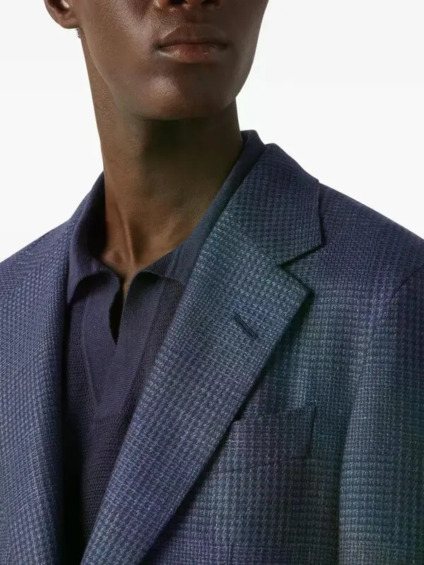 Zegna Checked Blazer - Blue
