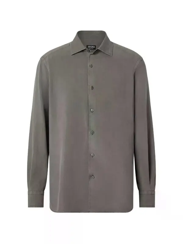 Zegna Buttoned Silk Shirt - Grey