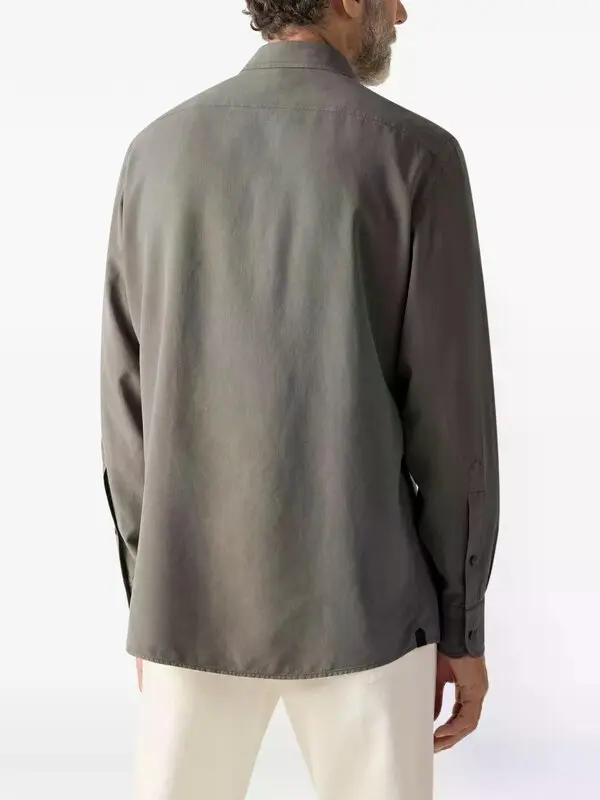Zegna Buttoned Silk Shirt - Grey