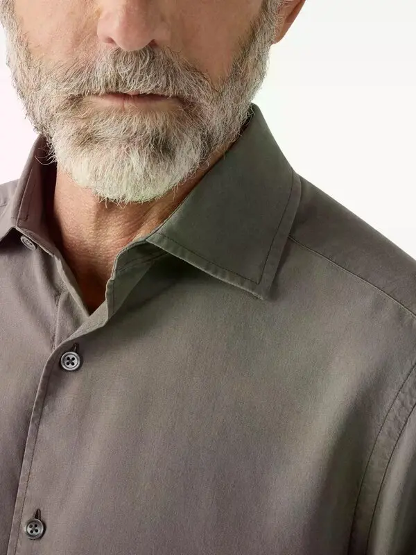 Zegna Buttoned Silk Shirt - Grey