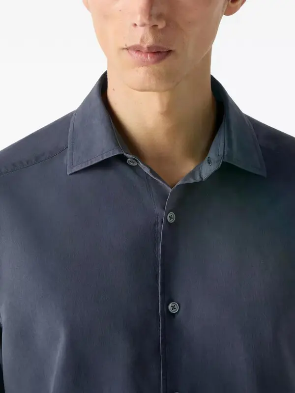 Zegna Buttoned Silk Shirt - Blue