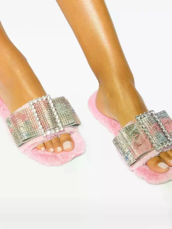 Kurt Geiger Crystal Bow Cosy Slides