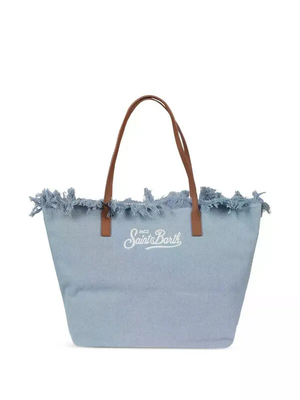 MC2 SAINT BARTH Fringed Tote Bag - Blue