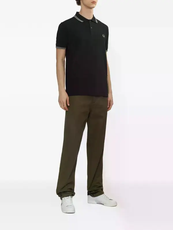 Fred Perry Laurel-wreath Striped Polo Shirt - Black