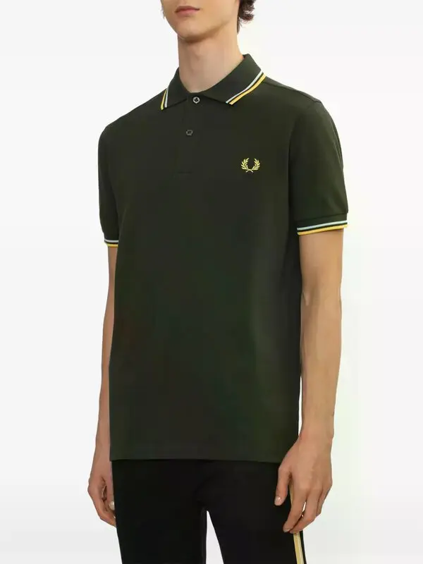 Fred Perry Laurel-wreath Striped Polo Shirt - Green