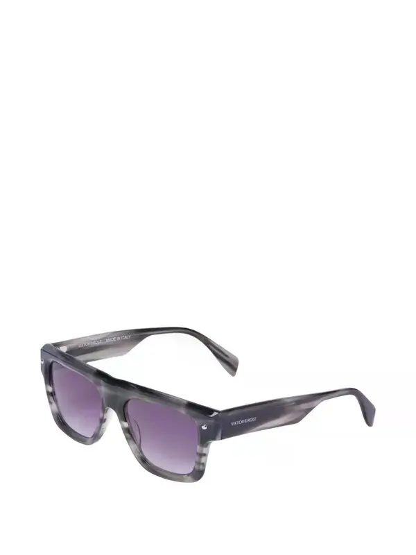 Viktor & Rolf Logo-detail Rectangle Sunglasses - Grey