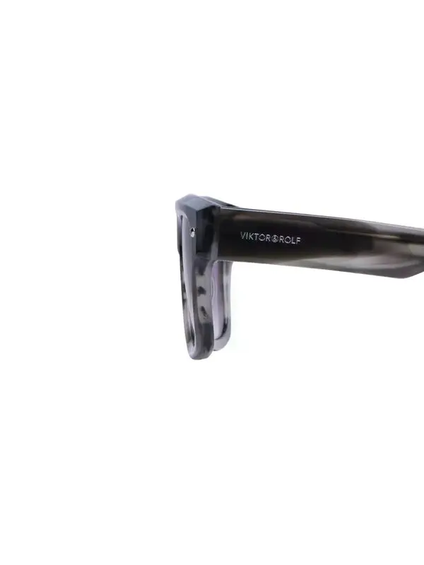 Viktor & Rolf Logo-detail Rectangle Sunglasses - Grey