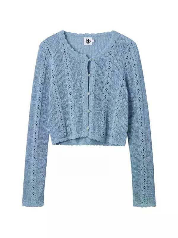 B+AB Pearl Button Open Knit Cardigan