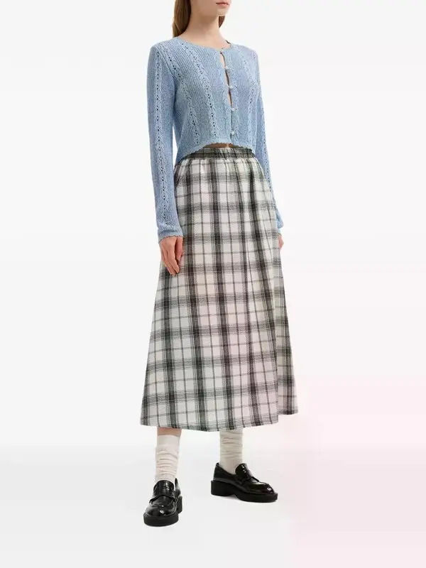 B+AB Pearl Button Open Knit Cardigan