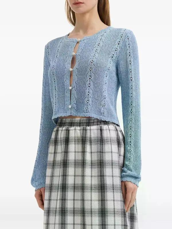 B+AB Pearl Button Open Knit Cardigan
