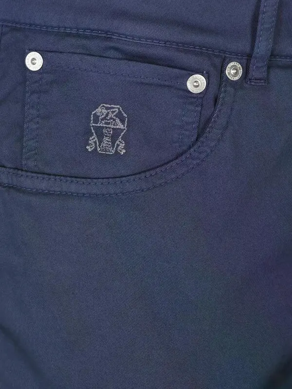 Brunello Cucinelli Embroidered Trousers - Blue