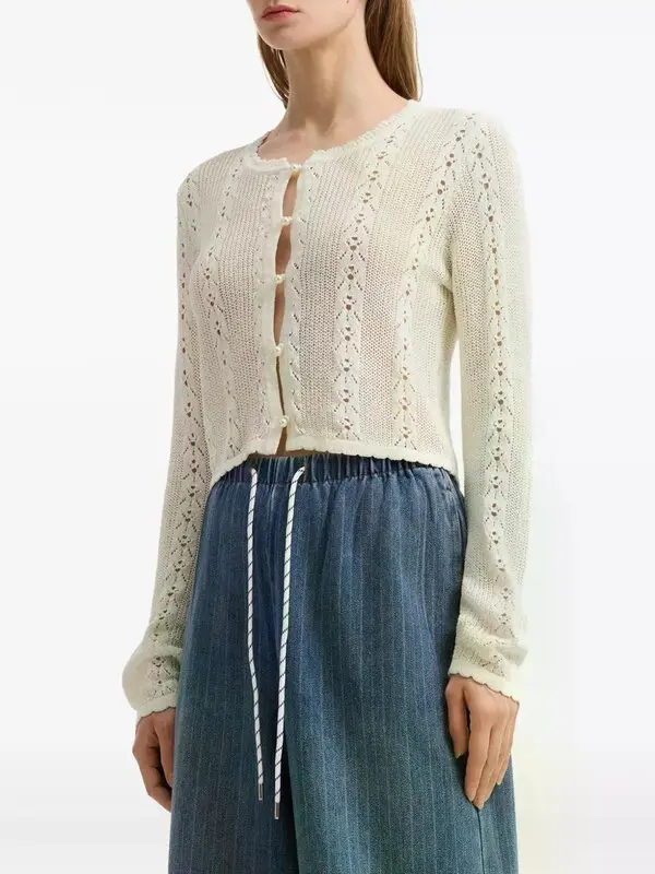 B+AB Openwork Long-sleeve Cardigan - Neutrals