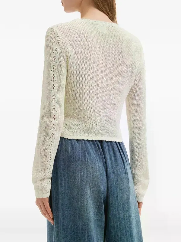 B+AB Openwork Long-sleeve Cardigan - Neutrals