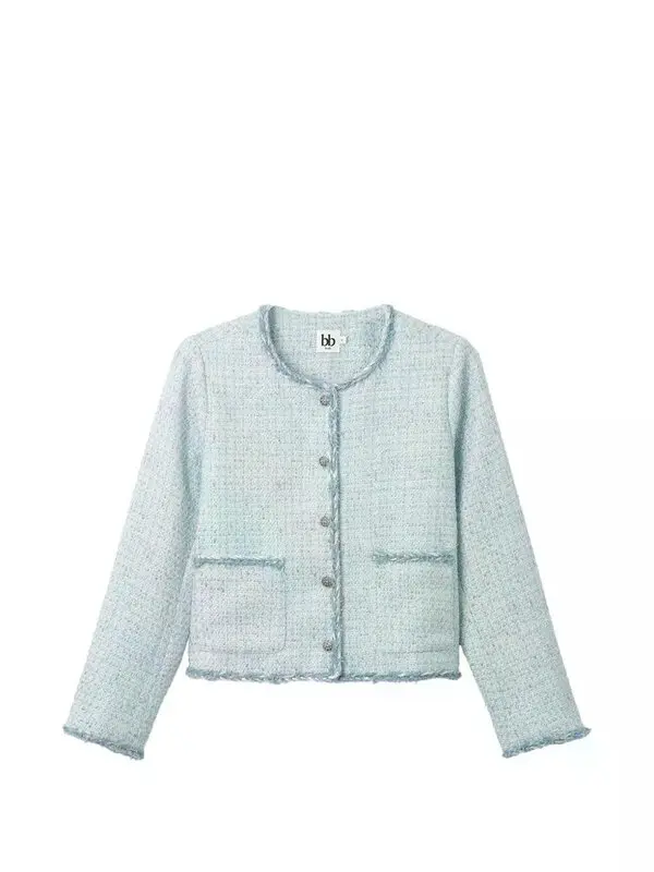 B+AB Frayed-trim Tweed Jacket